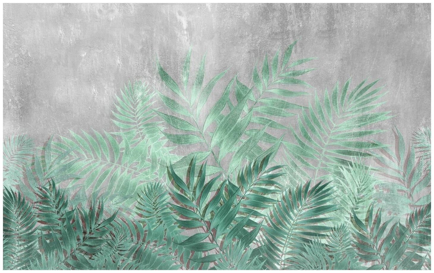 Фотообои Уютная стена "Дивные листья на фоне стены" 430х270 см Виниловые Бесшовные (единым полотном)