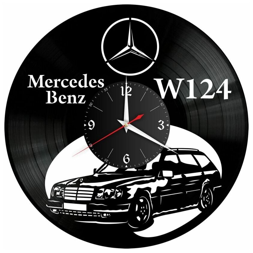 Часы из винила Redlaser "Mercedes W124, Мерседес Бенц" VW-12010