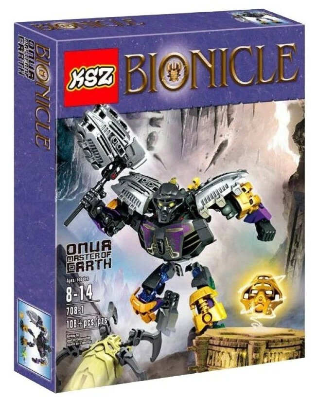 Конструктор Биоробот Конструктор/ Бионикл/ Bioniole/ 708-1/ Онуа - Повелитель Земли/ 108 деталей