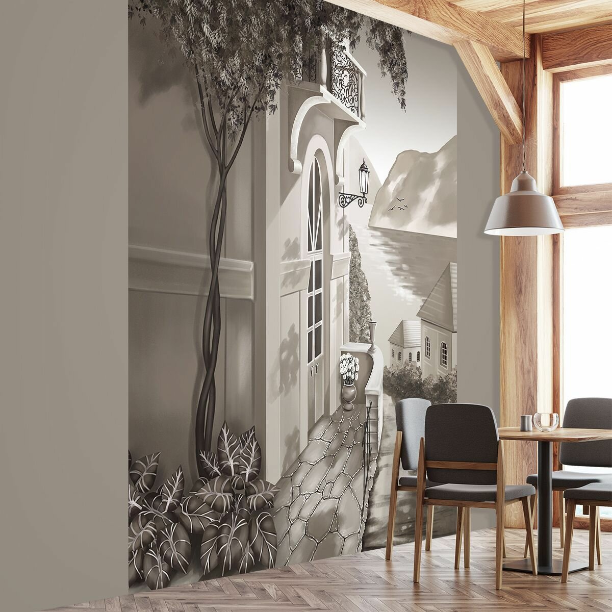 Фотообои / флизелиновые обои Графичные дома 2,04 x 2,7 м