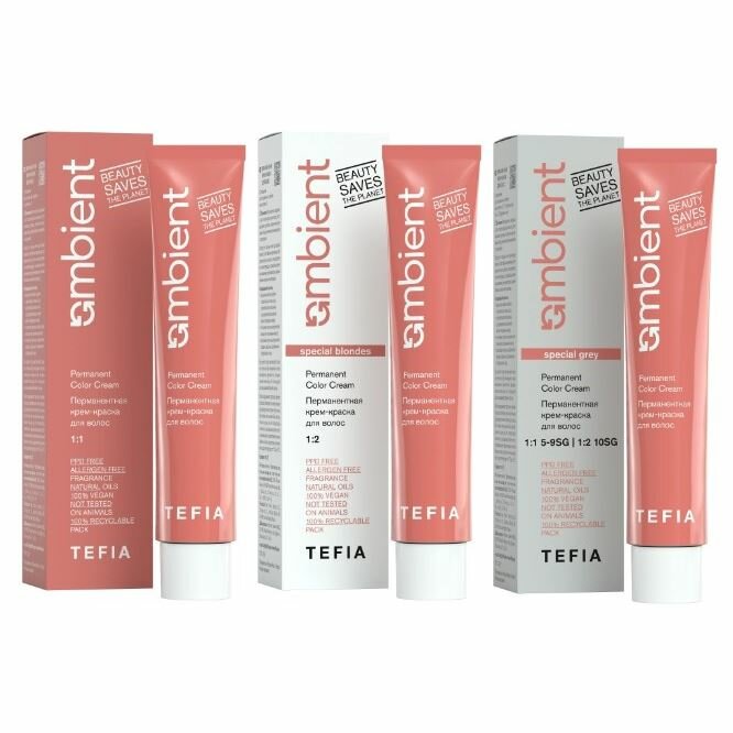 Краска для волос Tefia Color Creats Ambient Permanent Color Cream, Перманентная крем-краска для волос, 3.11