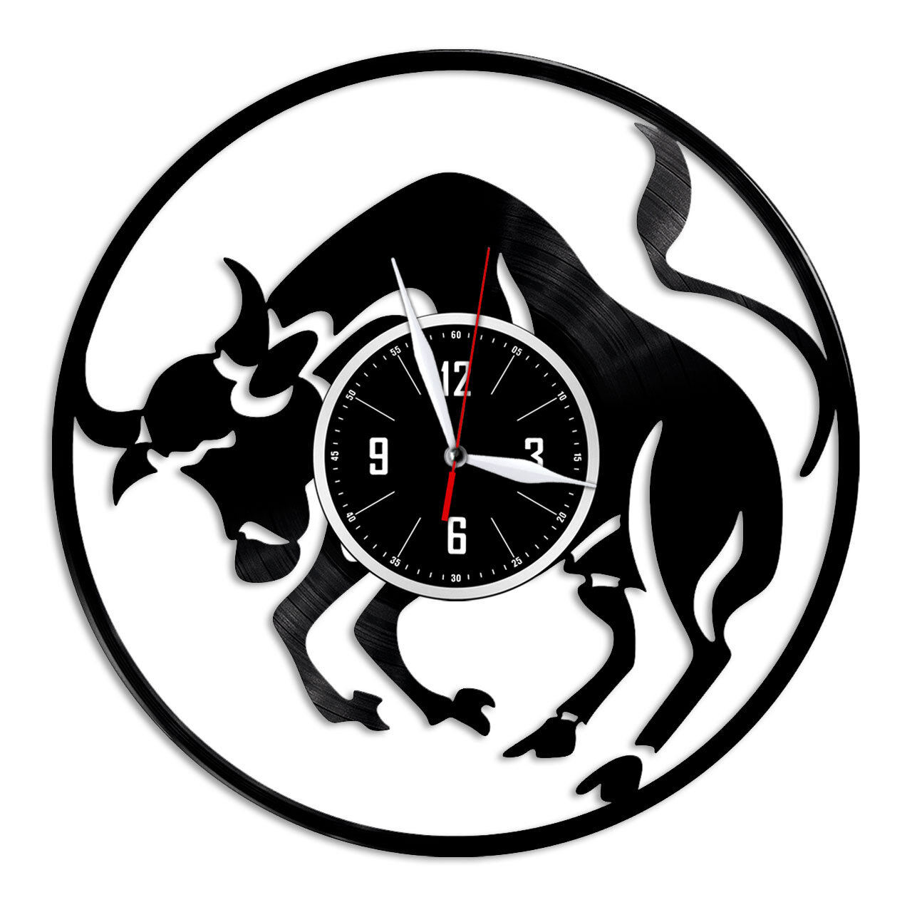 Знак зодиака "Телец" - настенные часы из виниловой пластинки