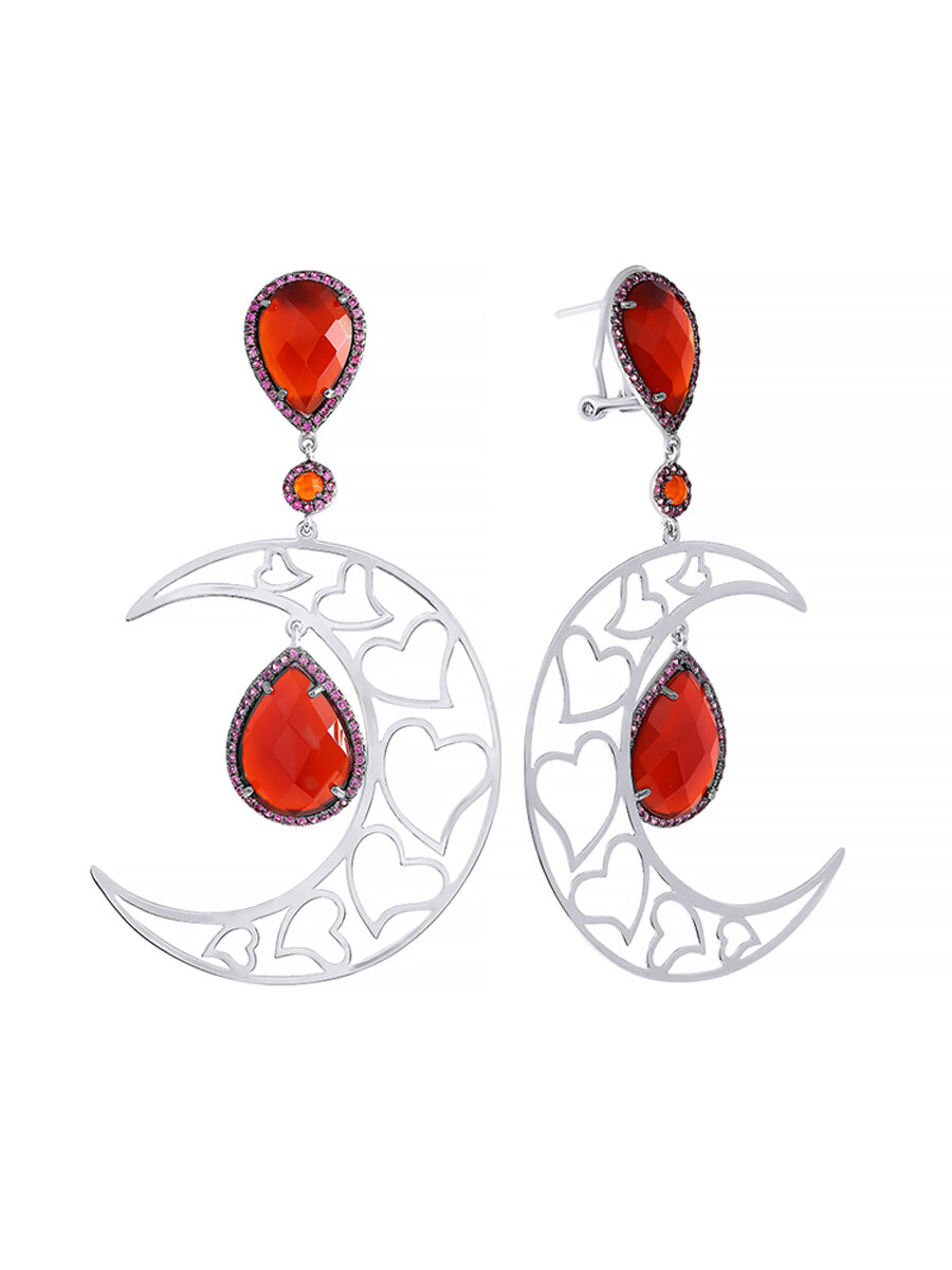 Серьги ELEMENT47, серебро, 925 проба, агат