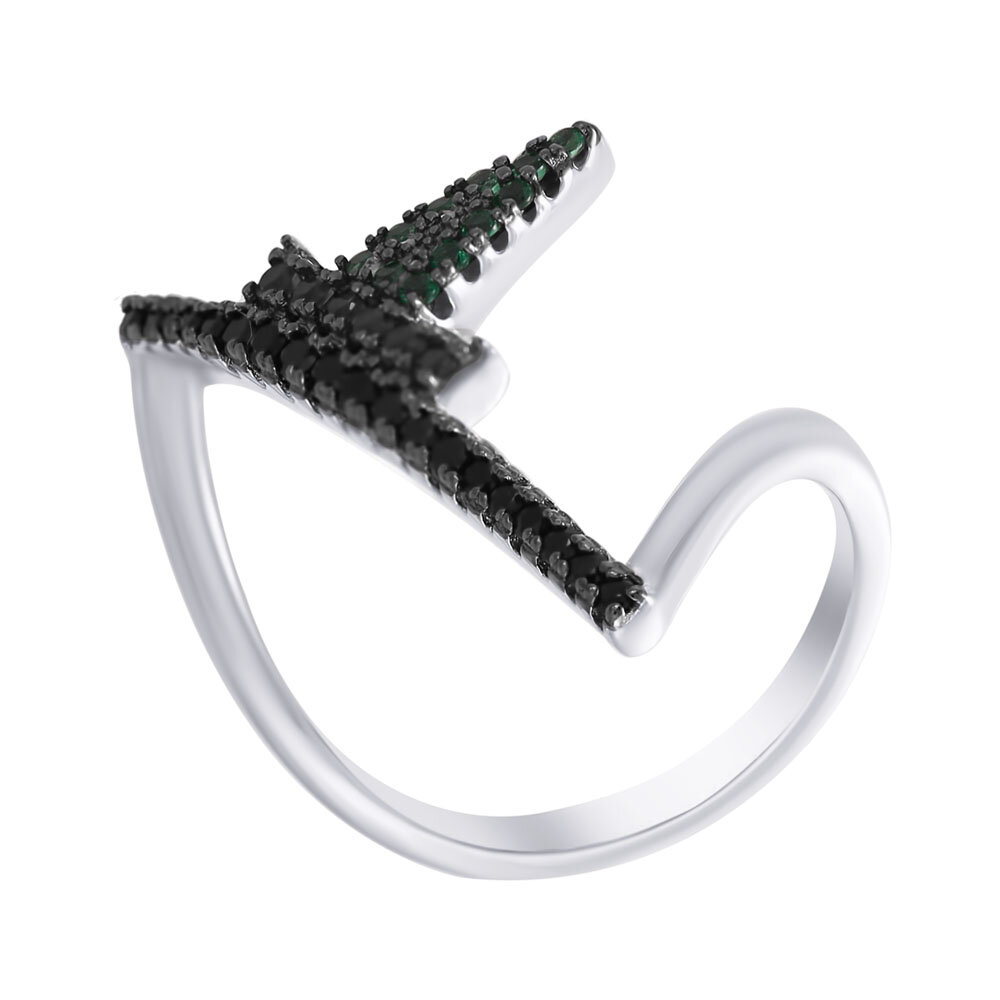 Кольцо, серебро, 925 проба, фианит