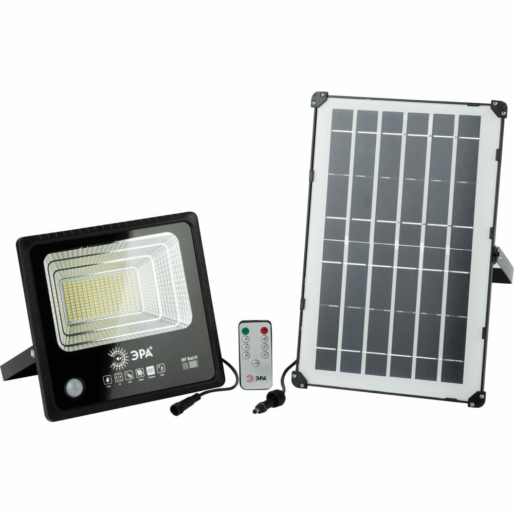 Светодиодный уличный прожектор ЭРА на солнечной батарее, 100W, 1200 lm, 5000K Б0049547, для освещения улиц
