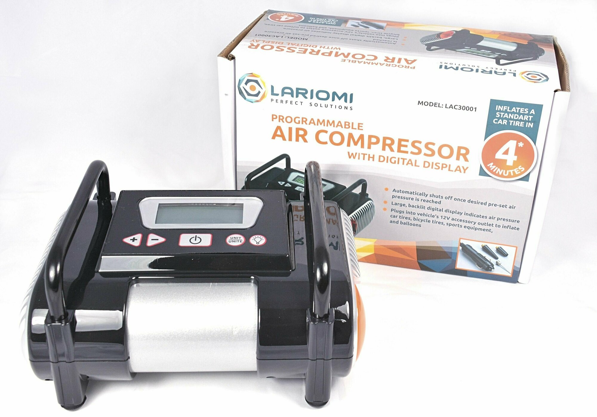 Компрессор воздушный автомобильный 12V, 100psi, 25лмин, 7атм