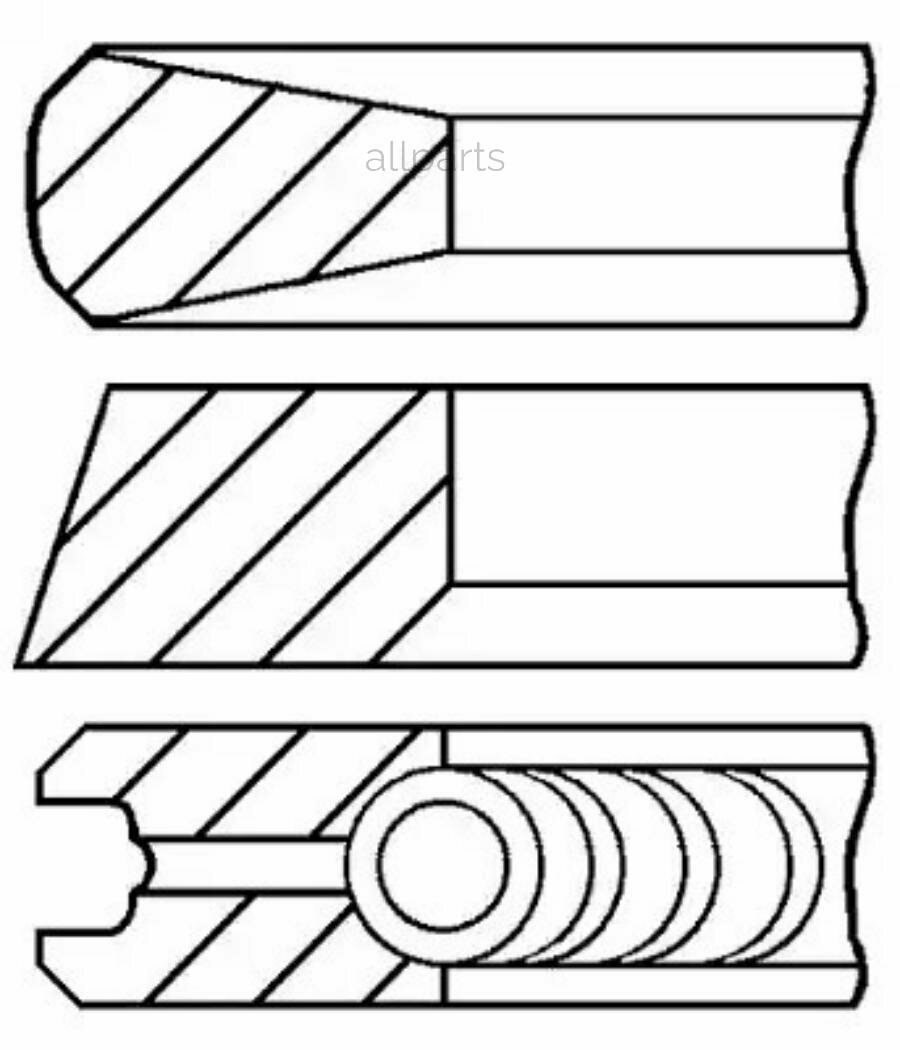GOETZE 08-135300-00 Кольца поршн к-т на 1 цил PSA 1.4HDi