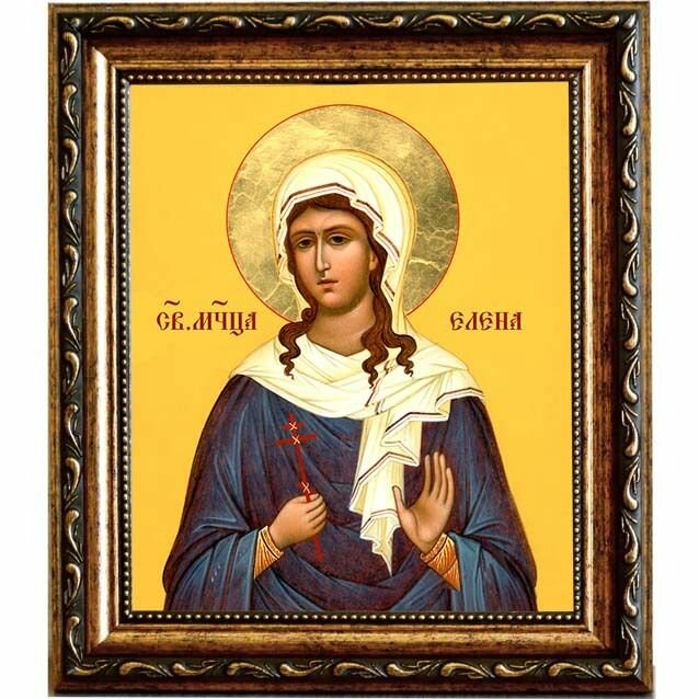 Елена мученица, дочь апостола Алфея. Икона на холсте. (15 х 18 см / В раме)