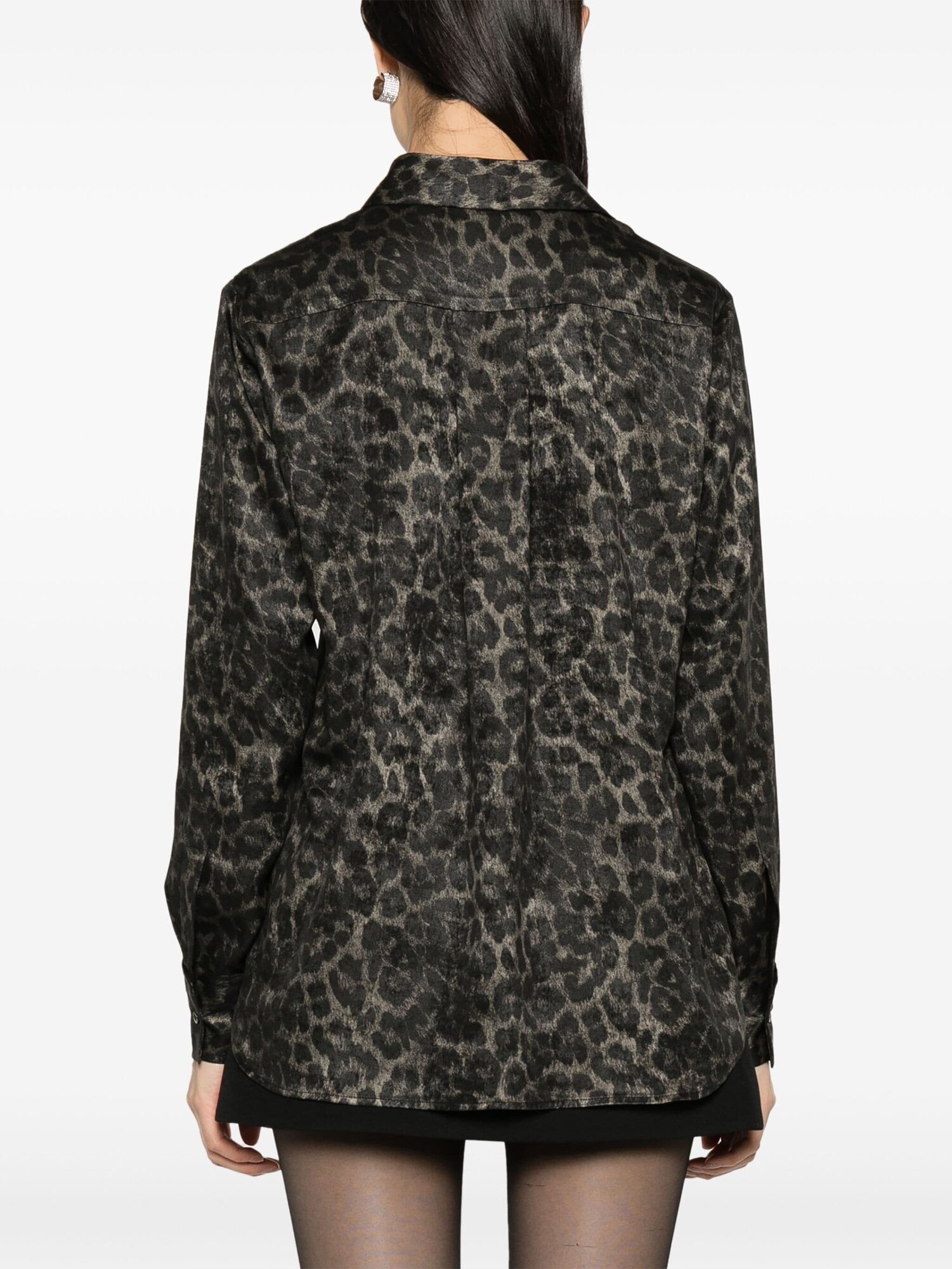 Рубашка BLANCA VITA Leopard-print satin shirt, размер 40 — фото 1