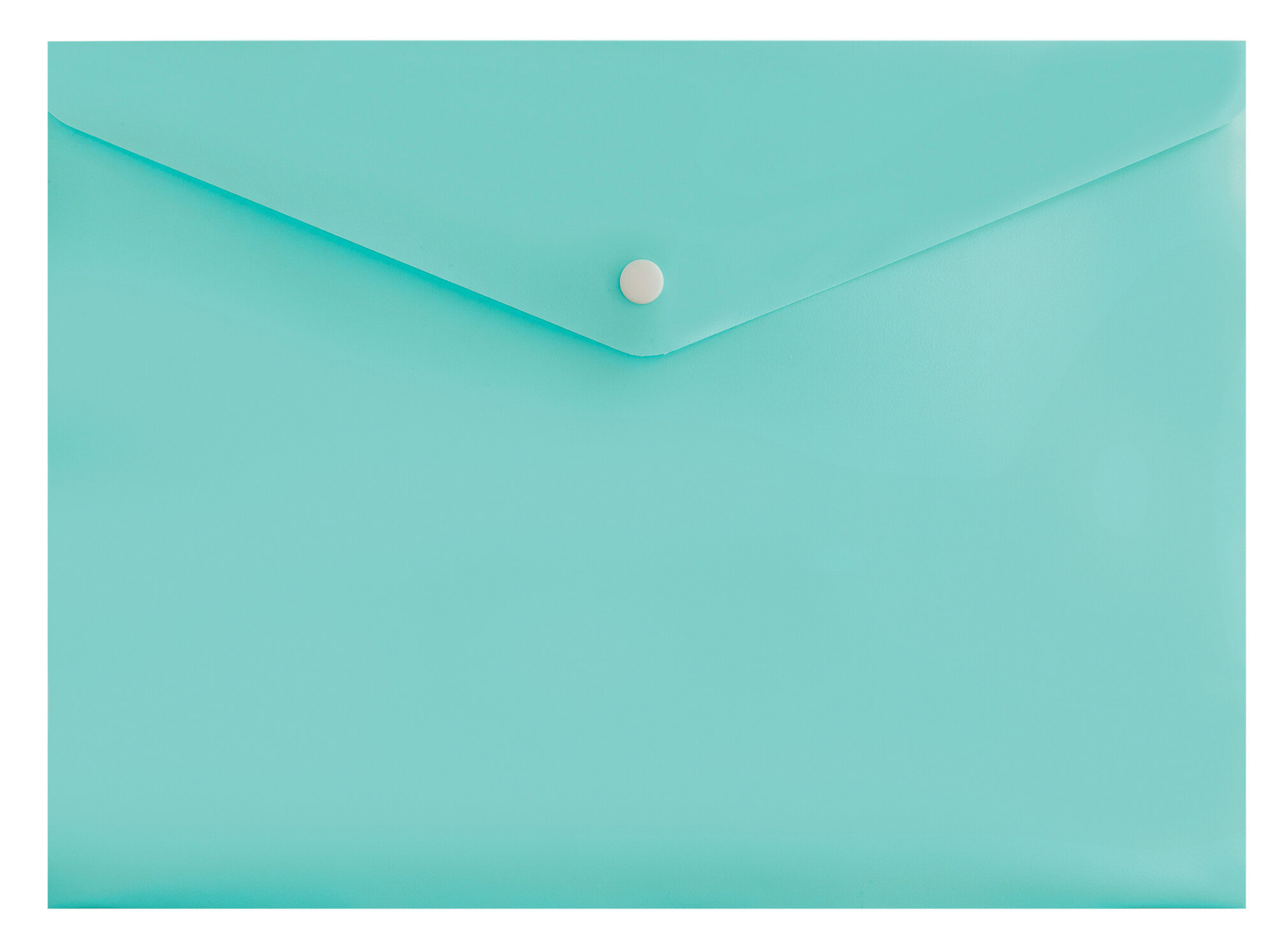 Конверт на кнопке Бюрократ Pastel -PKPAST/GRN A4 пластик 0.18мм мятный