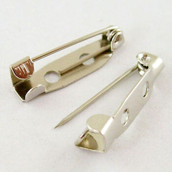 Основа для броши, 19-20х5мм, базовый материал - железо, стального цвета, 10 грамм