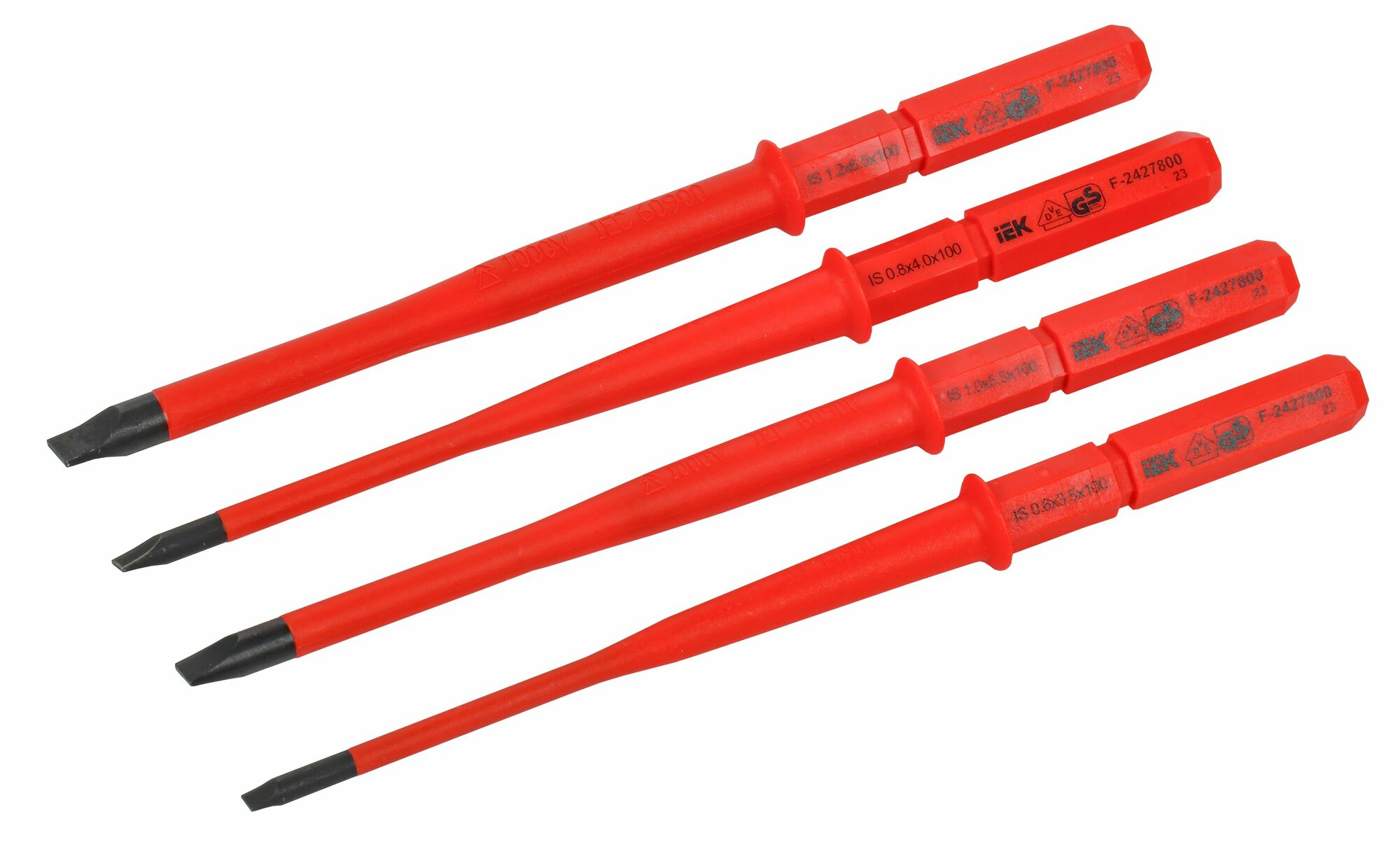 Набор диэлектрических жал IEK ARMA2L 5 SLIM SL, 4шт, сталь SVCM, прямой наконечник SL3-SL6.5