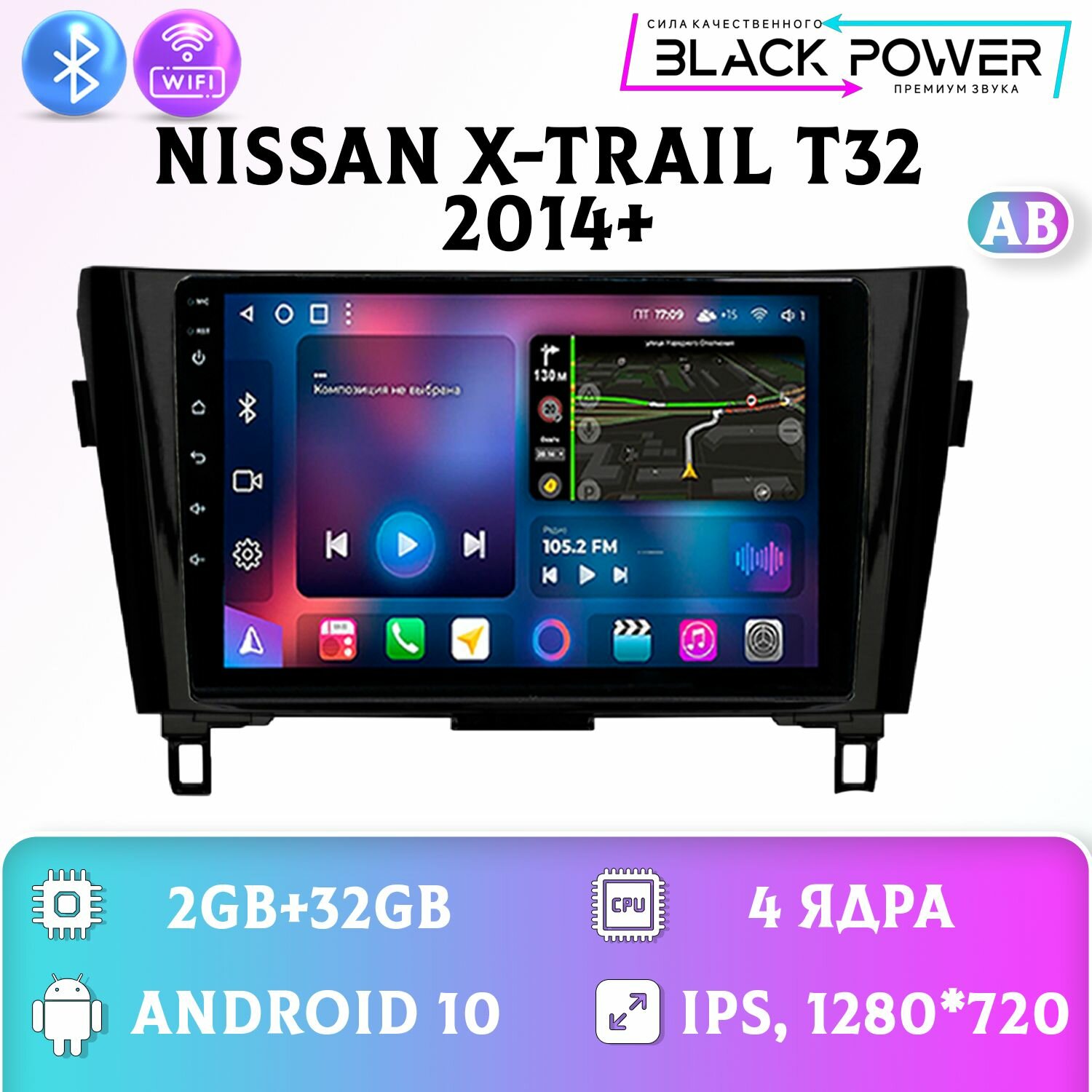 Штатная магнитола Андроид/ 2+32GB/ Nissan X-Trail T32 Ниссан Х-Трейл AB автомагнитола Android 10 2din головное устройство мультимедиа