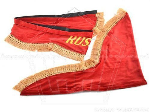 Ламбрекен лобового стекла со шторками skyway 210см/60*60см красный (s01203025)