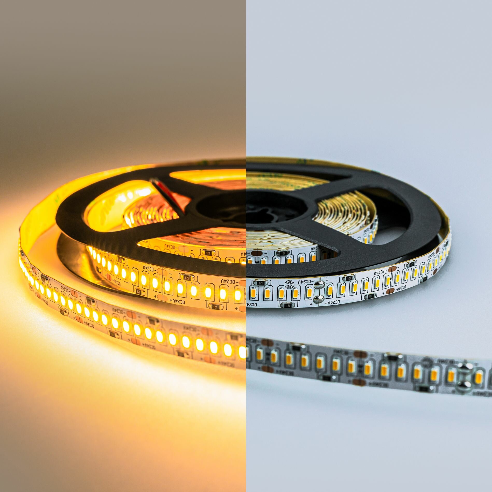 Светодиодная лента LUX "Eleganz 24В", 24 Вт 3014, 240 LED, IP20 теплый белый, 15м