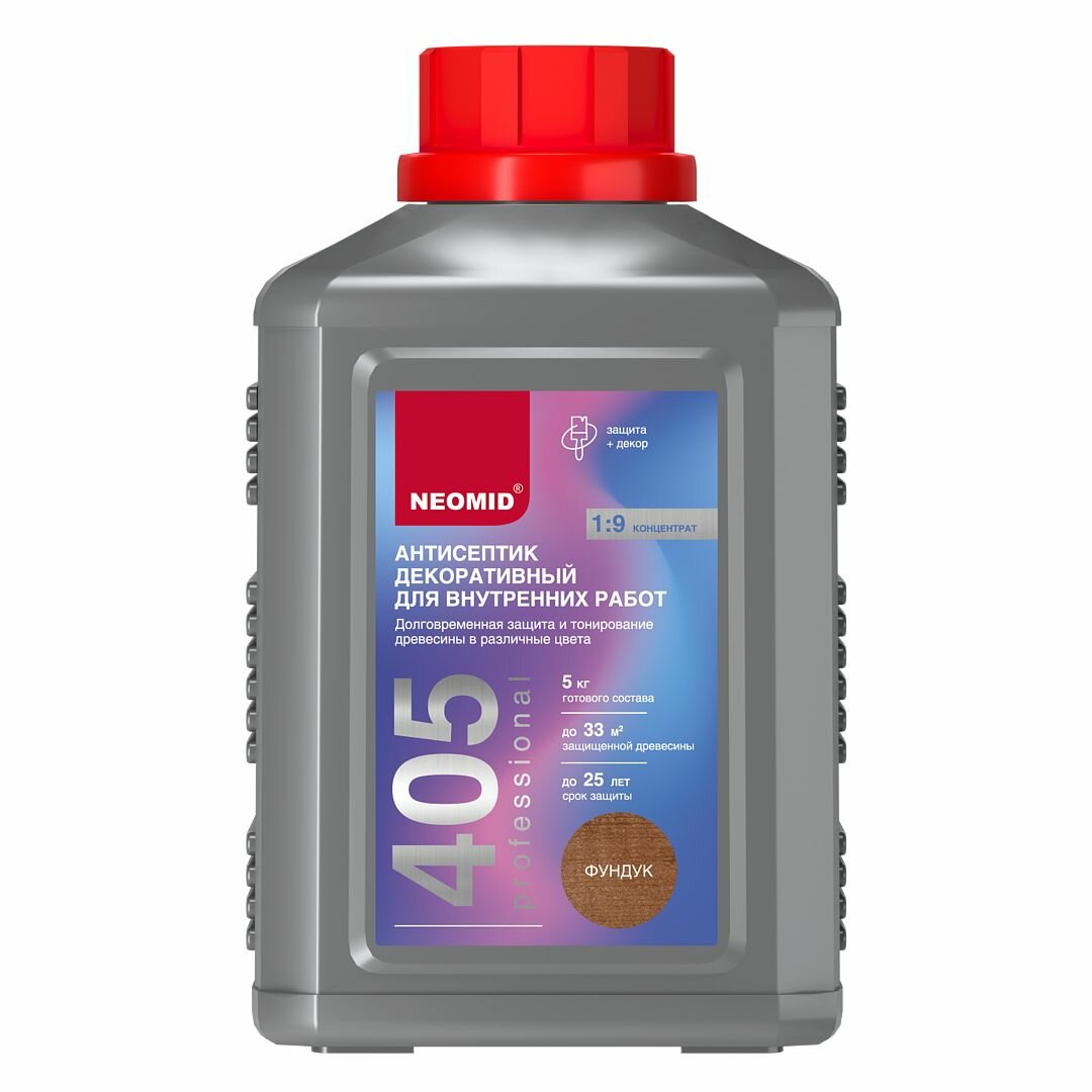 Неомид 405 (0,5 кг.) - декоративный антисептик для внутренних работ (фундук)
