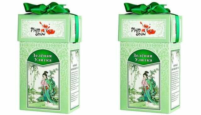 Plum Snow Чай листовой зеленый Зеленая Улитка,100 г, 2 уп