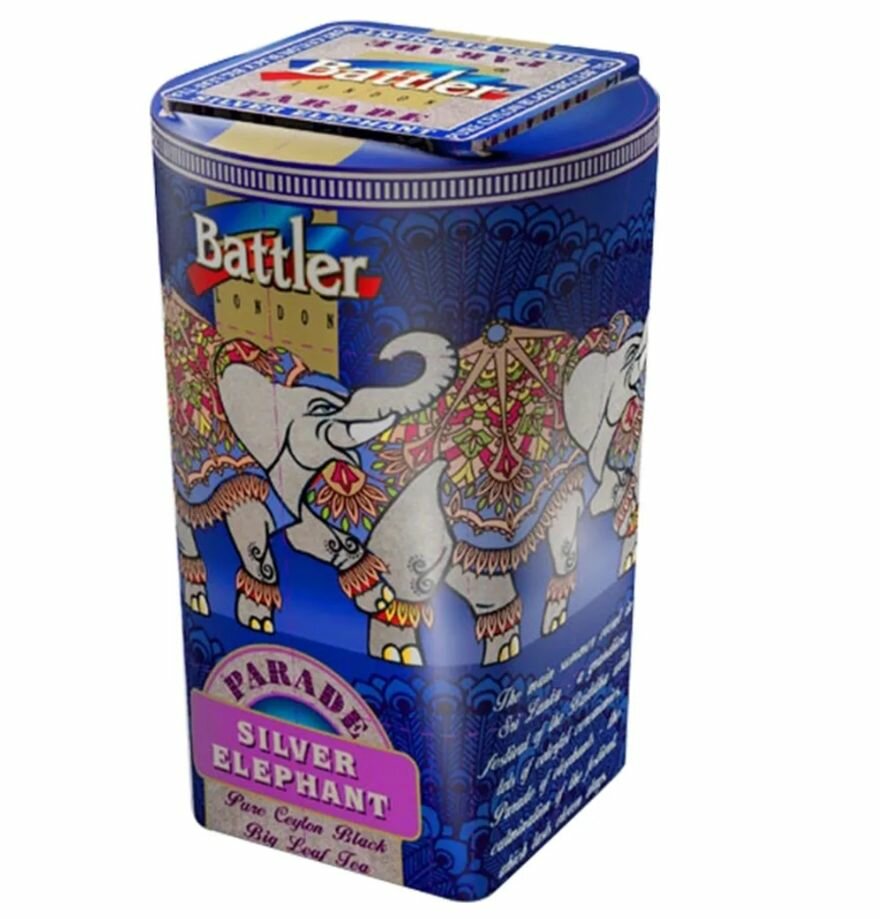 Battler Чай черный листовой Парад слонов серебряных,100 г