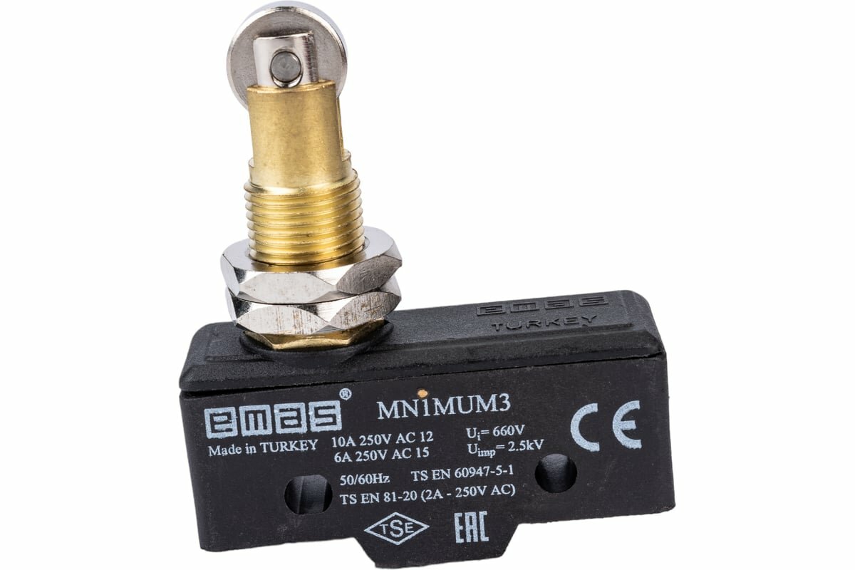 Emas MN1MUM3 мини-выключатель с роликом, 440В, 10А, электромеханический для сетей
