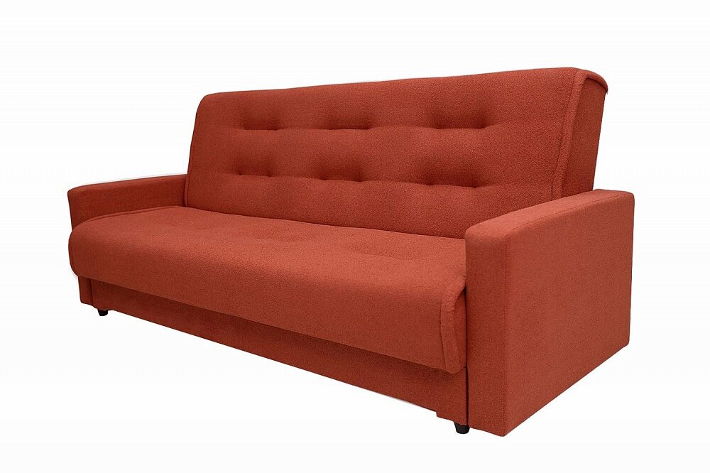 Прямой диван Лира терракот, книжка, 210х87х93 см, с ящиком для белья