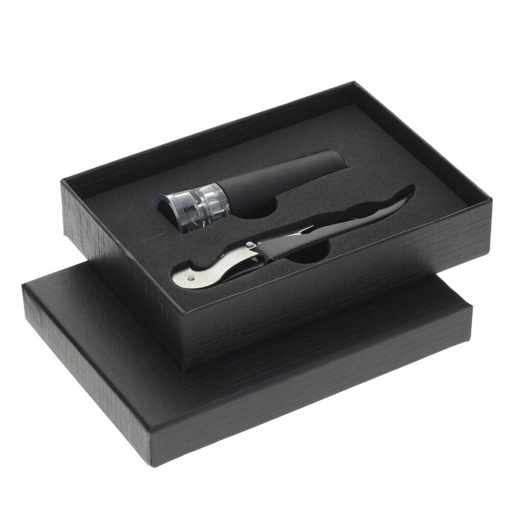 Набор для вина (2 предмета), Набор сомелье, штопор, вакуумная пробка. L12 W15 H3 см