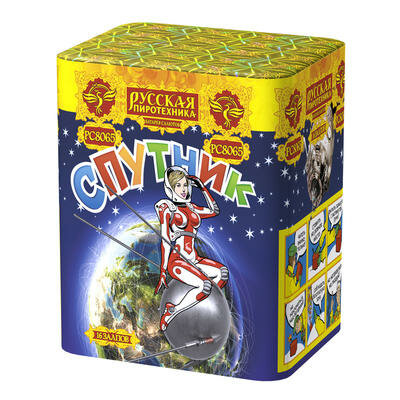 Батарея салютов Русская пиротехника Спутник 16 зарядов