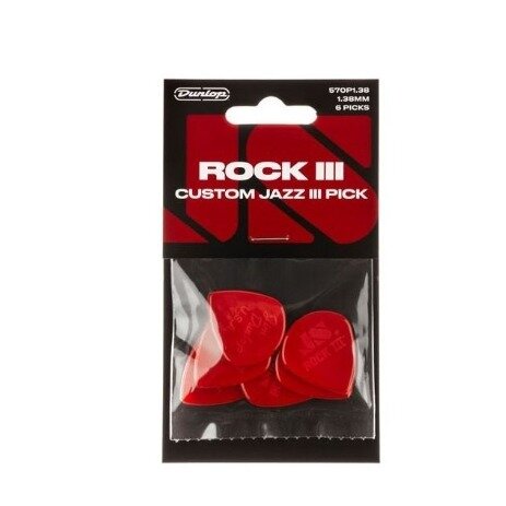 Набор медиаторов 6шт. Dunlop 570P138 Rock III Custom Jazz lll 6Pack