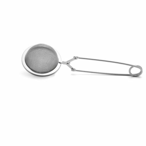 Ситечко Weis для чая на одну ложку с нажимной ручкой, сталь нержавеющая