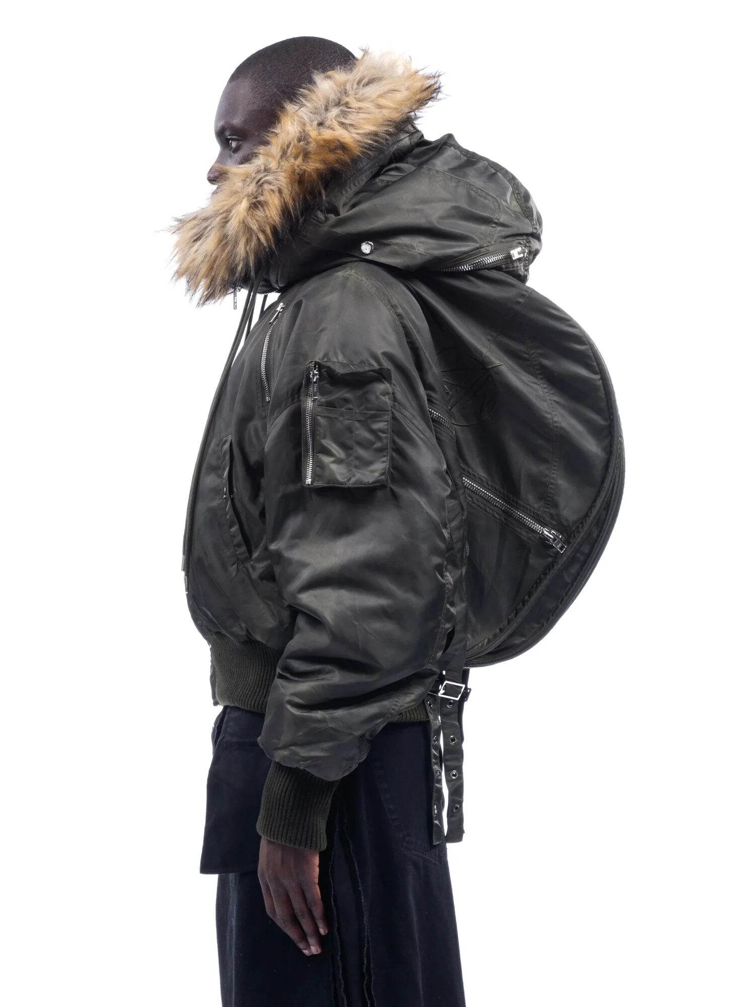 Бомбер NO/FAITH STUDIOS Backpack Jacket, размер M, зеленый — фото 1