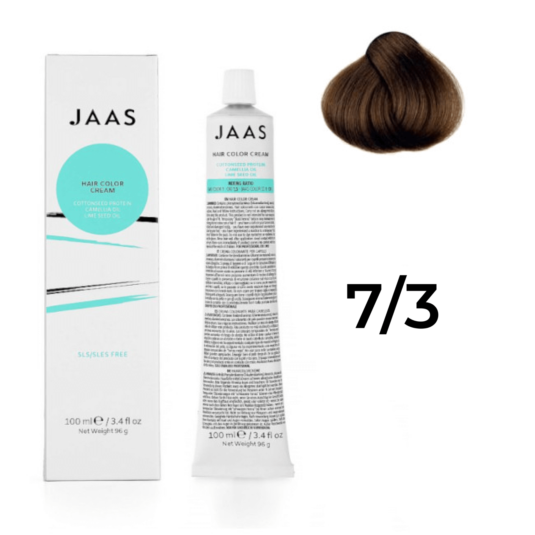 Крем - краска для волос профессиональная Jaas 7/3 Русый Золотистый 100 мл