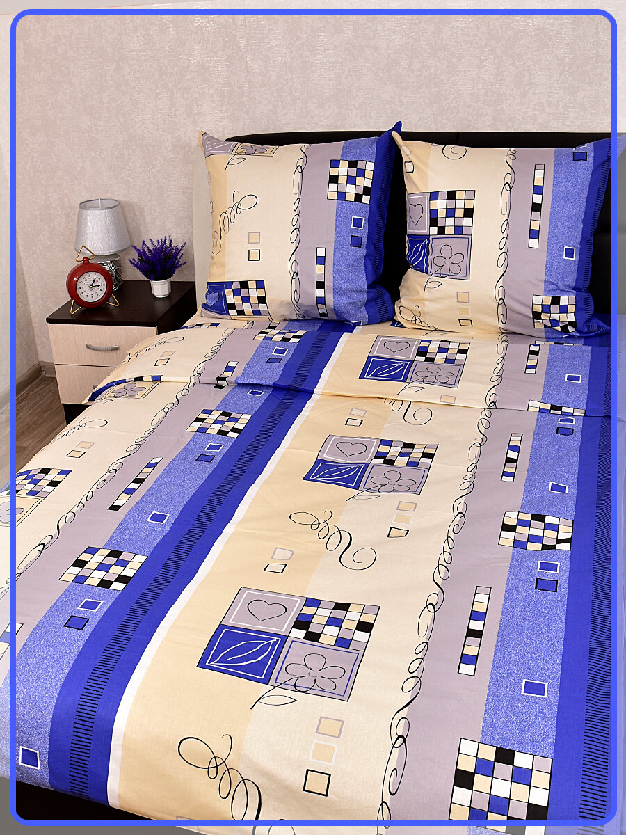 Постельное белье Шуйская бязь Роспись 7351-1 1,5 спальное