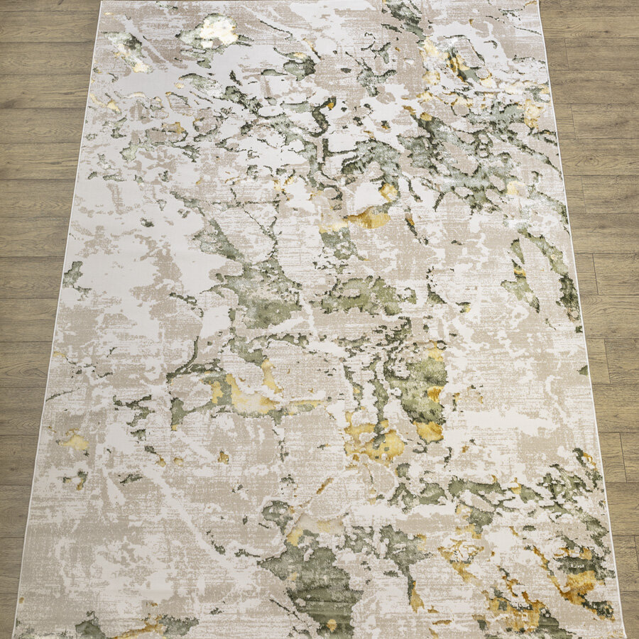 Ковер, Прямой, Бежевый, Золотисто-жёлтый, Серый, Зелёный, Современный, Абстрактный, на пол, в гостиную, спальню, в ассортименте (200 см. на 290 см.)