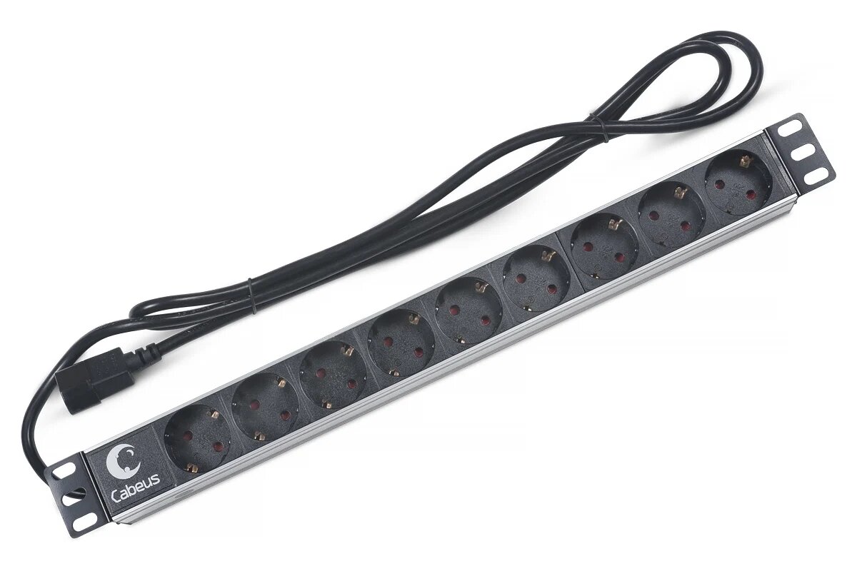 Cabeus горизонтальный блок евророзеток 9 розеток, 10 A шнур 2 м, PDU-9P-2IEC IEC 320 C14