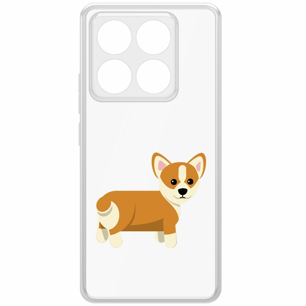 Чехол-накладка Krutoff Clear Case Рисованный корги вид 1 для Xiaomi 14T Pro
