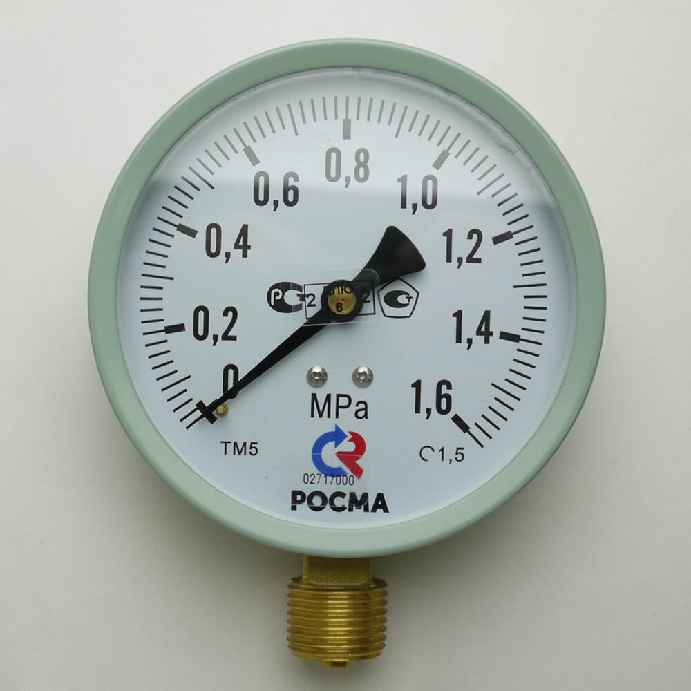 Манометр показывающий технический ТМ-510Р.00(0-1,6 MPa)M20x1,5.1,5. М2