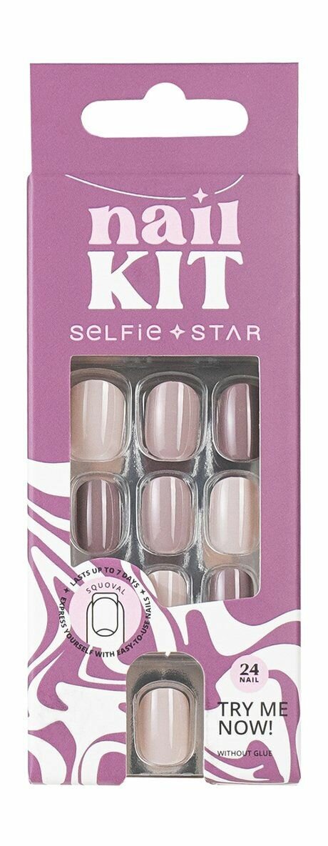 Набор накладных ногтей формы мягкий квадрат Short Length Nails Kit Nude Rhapsody