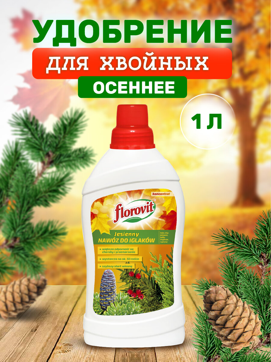 Удобрение Florovit осеннее жидкое для хвойных растений 1 литр
