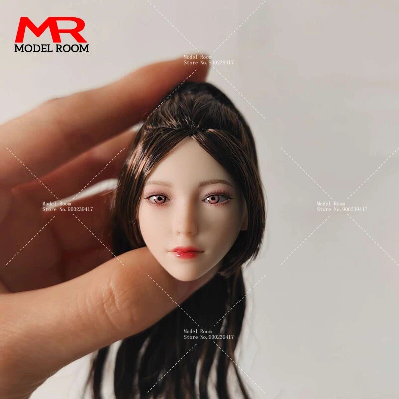 Масштаб 1/6, аниме-девушка, подвижные глаза, голова, скульптура волос, трансплантация, резьба, модель, подходит для 12-дюймового солдата, бледная экшн-фигурка, куклы для тела