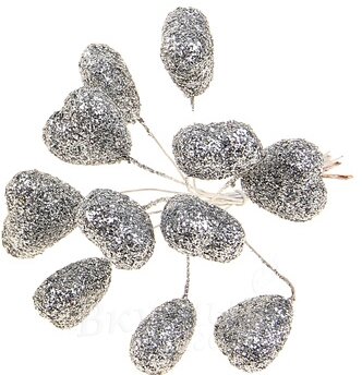 Застежка-украшение Сердечки серебряные, 12 шт. (Набор из 9 шт.)