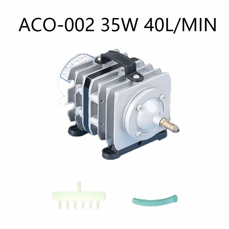 Электромагнитный воздушный насос SUNSUN ACO-002, аквариумный компрессор, 35 Вт, 40 л/мин, сплиттер на 6 отверстий
