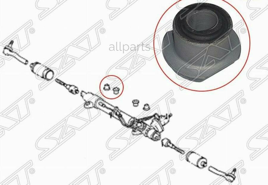 SAT ST-45522-35060 Втулка рулевой рейки Toyota Land Cruiser (J100) 98-07 / Land Cruiser Prado 02-09 (Слева/ Комплект)