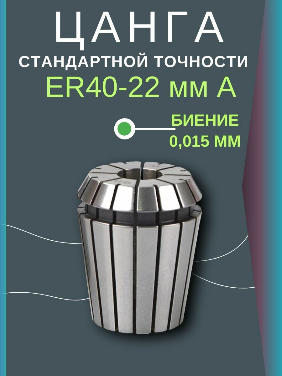 Цанга ER40 22 мм A биение 0,015