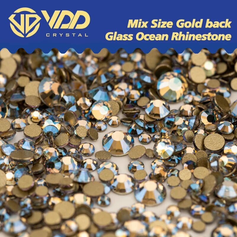 Стразы VDD Ocean морской свет SS4-SS20, 1440 шт