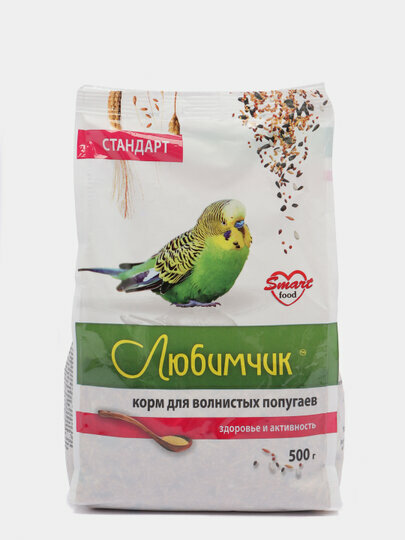 Корм для волнистых попугаев, Стандарт Любимчик - здоровье и активность, 500 гр