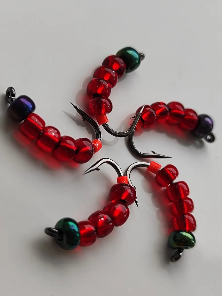 Мормышка безнасадочная бисерная Мотыль 5 шт.