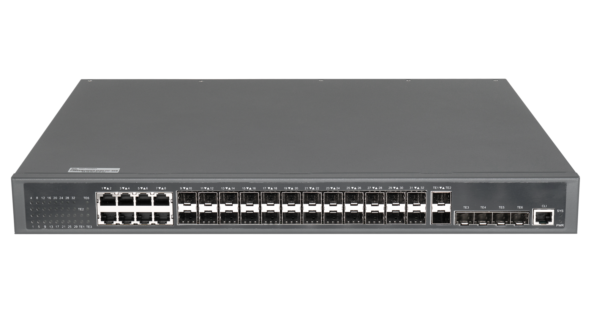 Коммутатор без коробки GIGALINK GL-SW-G301-38F 24хSFP 8хRJ45 1000 Мбит/c 6х1/10 Гбит/c SFP+