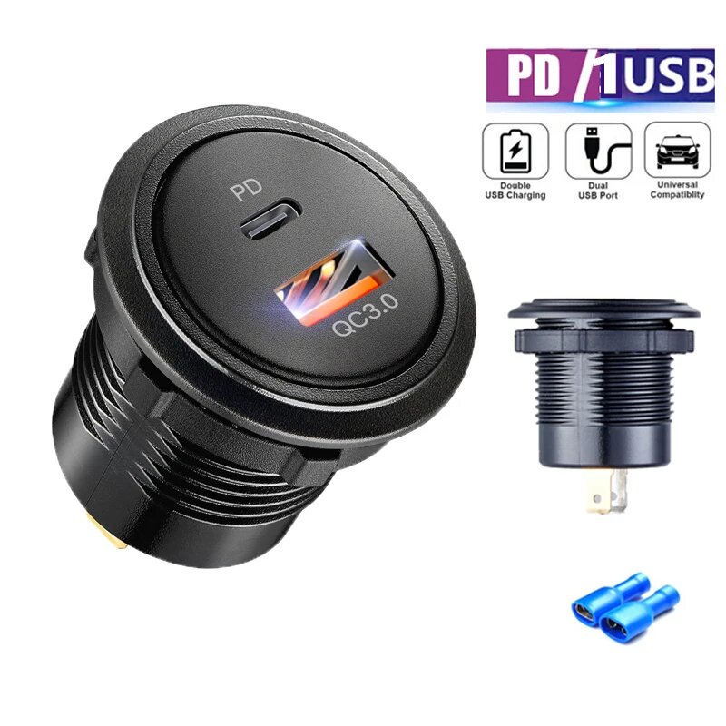 Тип c быстрая зарядка USB розетка 3,0 универсальная USB-каровая розетка 12 В embutir 12 В 24 1QC1PD