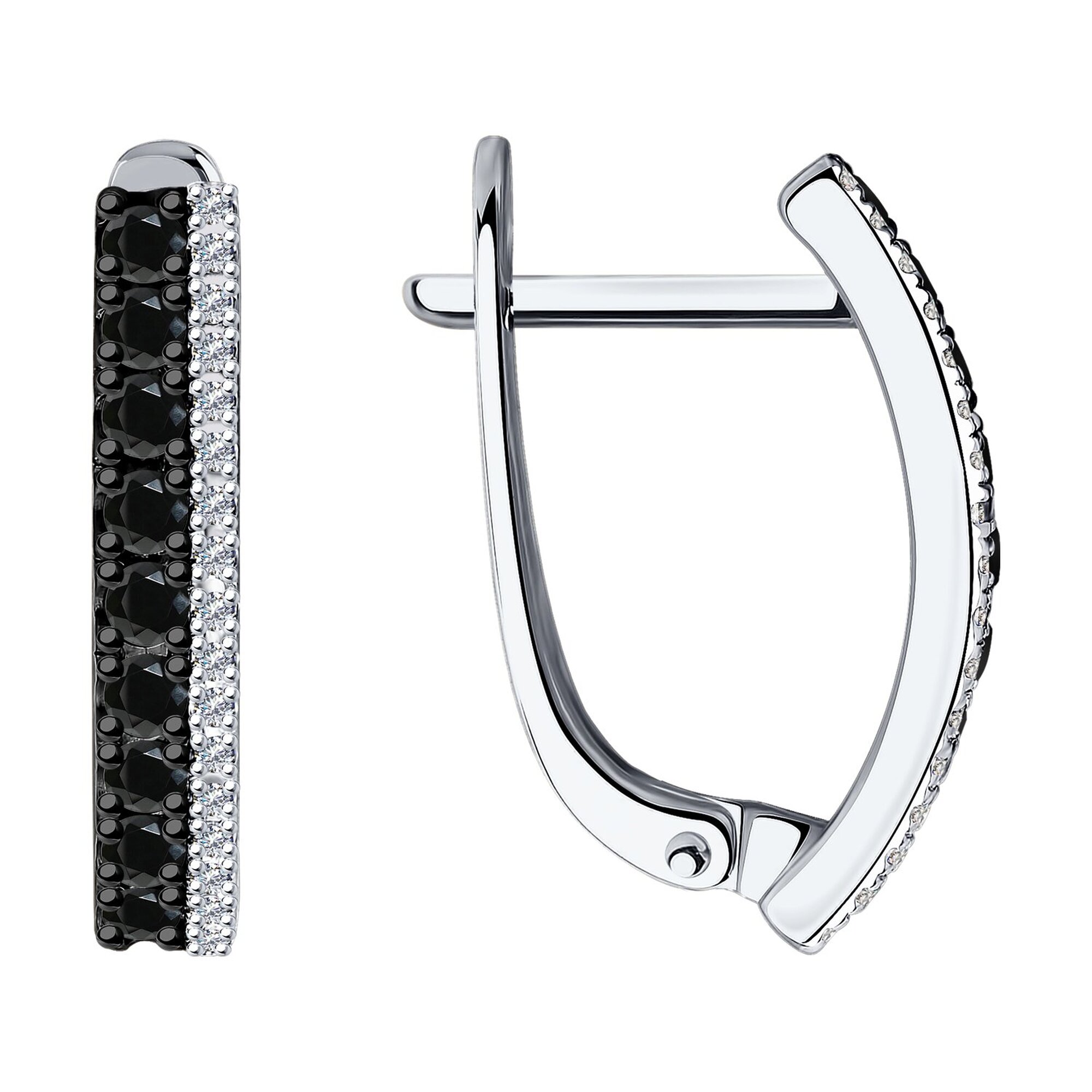 Серьги, белое золото, 585 проба, бриллиант