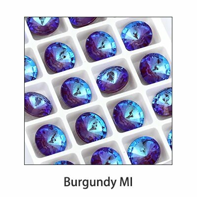 Смешанные мокко-флуоресцентные стразы XIAOPU 10mm 10pcs, Burgundy MI