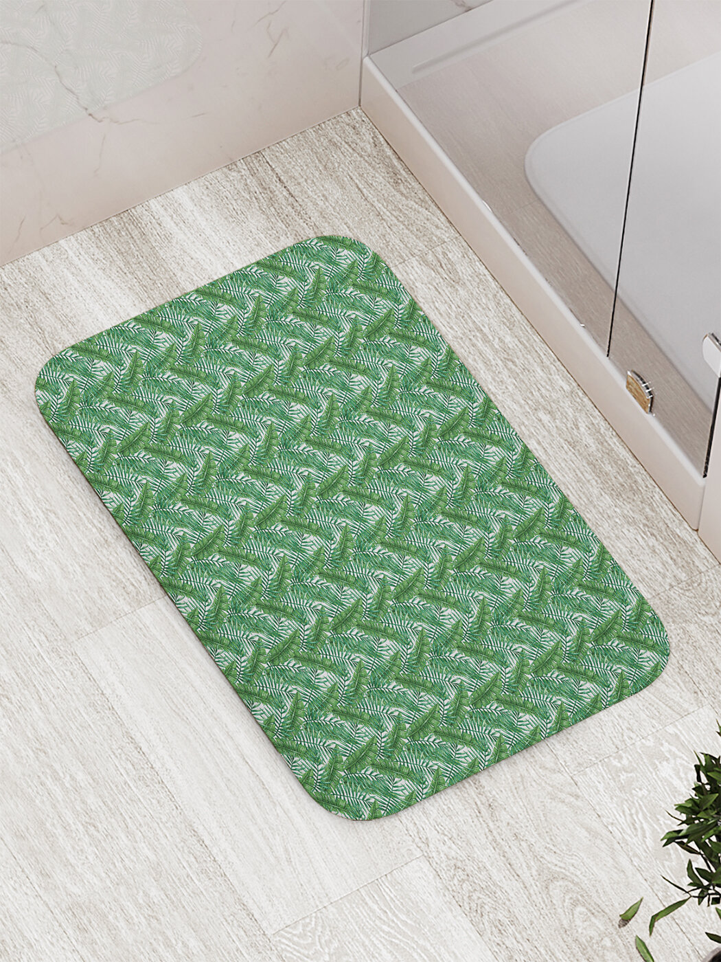 Коврик для ванной комнаты, туалета "Тропическая сетка" противоскользящий, 52х77 см, JoyArty